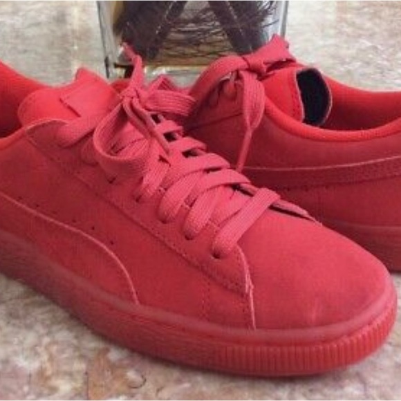 Puma | Shoes | Puma All Red Suede | Poshmark